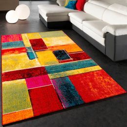 Paco Home Teppich »Canvas 783« rechteckig 16 mm Höhe Kurzflor, modernes Patchwork Design multi Obermaterial: 100% Polypropylen B : 160 cm 1 Stk.