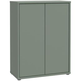 FORTE Schuhschrank &raquo;Alice Springs&laquo; B/H/T 74,5/99,1/34,9 cm, Stauraumschrank, Mehrzweckschrank, grifflose Front, Push to open gr&uuml;n Spanplatte