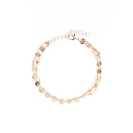 Lascana Damen Lascana Fu&szlig;kette mit kleinen Pl&auml;ttchen, Fu&szlig;kettchen-Armband, Fu&szlig;ketten Set rosa