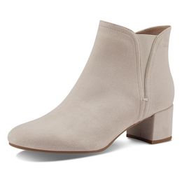 Tamaris Stiefelette, Blockabsatz, Businessschuh, Ankleboots mit Stretcheinsatz creme 38 38 Eleganter Ankle-Boots mit praktischem Innenreißverschluss