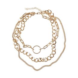 Urban Classics Edelstahlkette »Unisex Ring Layering Necklace« gold onesize Stilvolle Halsketten für jeden Anlass