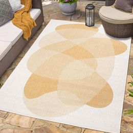 Carpet City Outdoorteppich &raquo;DUO RUG 5835&laquo; rechteckig 5 mm H&ouml;he Wendeteppich Wetterfest In- & Outdoor, Balkon, Terrasse, Wohnzimmer gelb Obermaterial: 100% 