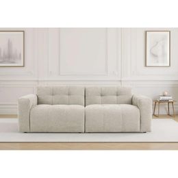 OTTO HOME 3-Sitzer »Tapley« Breite 220 cm, Boucle, Struktur fein, mit Knopfsteppung, bodentief sand