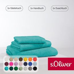 s.Oliver Handtuch Set &raquo;s.Oliver, Premium Qualit&auml;t, 600 gr/m&sup2;,&laquo; Set 3 Stk. Walkfrottier 1 G&auml;stetuch 30x50 cm, 1 Handtuch 50x100 cm, 1 Duschtuch 70x140 