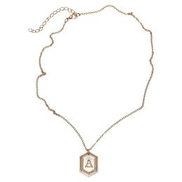 Urban Classics Halsreif »Unisex Letter Basic Necklace« A onesize Feine Gliederkette mit Hektagon-Anhänger mit Großbuchstaben A, L, N, M oder S