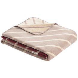 Bugatti Wohndecke »« mit edlem Logo bordeaux/beige Obermaterial: 58% Baumwolle, 35% Polyacryl, 7% Polyester B/L: 150 cm x 200 cm