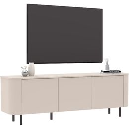 Inosign Lowboard »Lido, 181 cm breit, 3 Türen, TV-Schrank, TV-Kommode, Medienboard« Formgebogenes MDF, Stirnseiten mit Rundung, Push-to-open,...