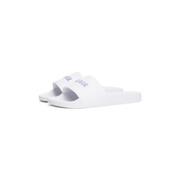 Tommy Hilfiger Pantolette »HILFIGER PRINT TUMBLE POOL SLIDE«, Hausschuh, Sommerschuh, Strandschuh mit Logoschriftzug weiß 40 40 Sommerliche...