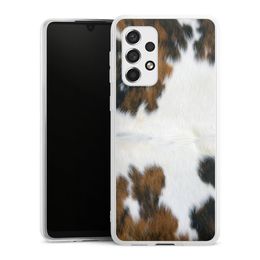DeinDesign Galaxy A33 5G Handy Silikon H&uuml;lle Case transparent Handyh&uuml;lle Cow Skin Fur Cow Silikon Case