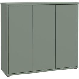 FORTE Schuhschrank &raquo;Alice Springs&laquo; B/H/T 109,2/99,1/34,9 cm, Stauraumschrank, Mehrzweckschrank, grifflose Front, Push to open gr&uuml;n Spanplatte