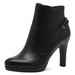 Tamaris High-Heel-Stiefelette, Stilettoabsatz, Abendschuh, Ankleboots mit Bändern an der Ferse schwarz 41 41 High Heel-Stiefelette mit praktischem...