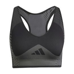 adidas Performance Sport-BH 'AEROKNIT Training Light Support' Damen Gr&ouml;&szlig;e M grau / schwarz
