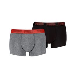 Puma Trunk »MEN EVERYDAY TRUNKS 2P« Packung, 2er Pack, mit Logobund mid grey melange / orange L L Herren-Boxershorts von Puma