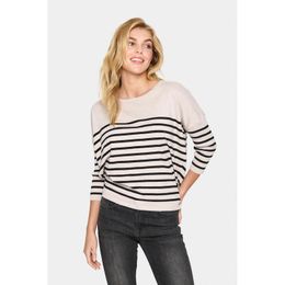 Saint Tropez Strickpullover »MilaSZ R-neck Stripe« Oversize Fit, Feinstrick, Viskosemischung Gray Morn Mila Stripe M M Casual Pullover von Saint...