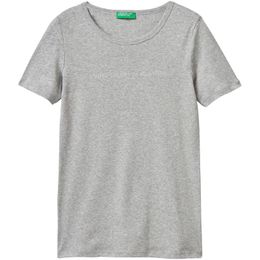 United Colors Of Benetton T-Shirt 1 Stk. tlg. mit glitzerndem Druck grau-meliert L (40) L (40) Kurzarm-Design, perfekt für wärmere Tage
