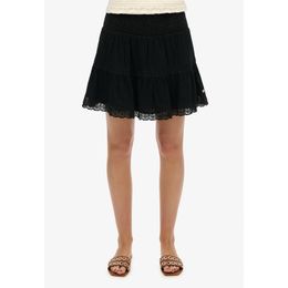 Superdry Minirock »IBIZA LACE MIX MINI SKIRT« Black L L Kurzer Sommerrock von Superdry im Ibiza Style