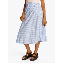 Tommy Hilfiger A-Linien-Rock »CRINKLE VISCOSE MIX MIDI SKIRT« mit Streifenmuster, mit Tunnelzug am Bund Multiple Stp/ Ivory Silk 42 42 A-Linien...