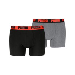 Puma Boxershorts »MEN EVERYDAY BASIC BOXERS 2P« Packung, 2er Pack, mit Logobund Black / Fierce Red XL XL Unterhosen von Puma