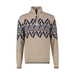 Lerros Norwegerpullover »Troyer mit Norwegermuster in Übergrößen« TENDER BEIGE MELANGE 4XL 4XL Grafisch gestaltetes Norwegermuster
