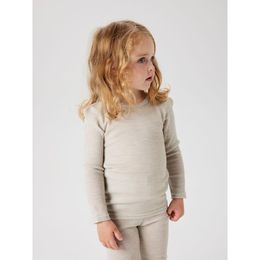 name it Langarmshirt »NMNWAX WOOL RIB LS TOP NOOS« aus reiner Merinowolle Nacreous Cloud 122/128 122/128 Shirt von name it für Mädchen und Jungen