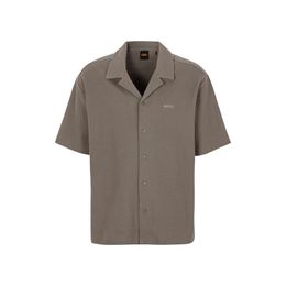 BOSS Orange Kurzarmshirt &raquo;Pe&laquo; mit Ton-in-Ton Logo Open Beige294 XXL XXL Kurzarmshirt von BOSS Orange Menswear