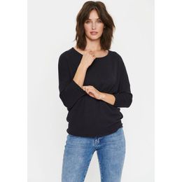 Saint Tropez Rundhalspullover »A2561, MilaSZ R-Neck« Feinstrick mit Viskose, Casual Fit NIGHT SKY XL XL Casual Pullover von Saint Tropez