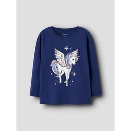 name it Langarmshirt »NMFNINNA LS TOP BOX« Blueprint 110 110 Shirt von name it für Mädchen
