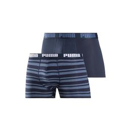 Puma Boxer »MEN EVERYDAY PLACED LOGO BOXERS 2P« Packung, 2er-Pack, mit Logo Webbund blau-gestreift, navy-uni XL XL Herrenunterhose von Puma