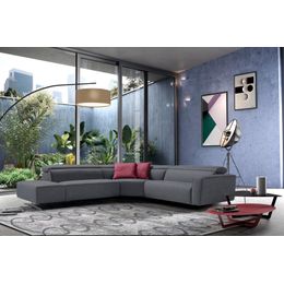 Ecksofa Egoitaliano "Stefanie-e, Designsofa der Extraklasse, bequem mit hohem Sitzkomfort", grau (charcoal), B:314cm H:96cm T:284cm, Sofas, Ecksofa, mit Relaxfunktion und verstellbaren Kopfteilelementen