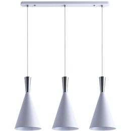 Paco Home Pendelleuchte "JULIET", weiß (weiß, metall gebürstet), 3, Ø 19cm H: 39cm, Leuchten