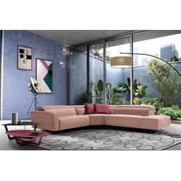 Ecksofa Egoitaliano "Stefanie-e, Designsofa der Extraklasse, bequem mit hohem Sitzkomfort", rosa (millenium rose), B:314cm H:96cm T:284cm, Leder &raquo;BULL&laquo; (echtes Rindsleder). Geschliffenes, pigmentiertes und behandeltes Rindsleder mit einer Dicke von 1, 3-1, 5 mm. Dieses Leder zeigt eine ziemlich weiche Hand mit einem halb undurchsichtigen Aussehen. Es handelt sich um ein gesch&uuml;tztes Leder. Eine lei