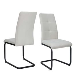 Esszimmerstuhl OTTO HOME "Calgoty", creme, schwarz, B:44cm H:99cm T:60cm, Stoff, Stühle, Freischwinger, gepolsterte Rückenlehne und Sitzfläche, Sitzhöhe 48 cm