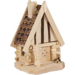 Räuchermännchen SAICO ORIGINAL "Räucherhaus, Finnhütte", natur, H:18cm L:10cm T:11cm, Holz, Räucherdeko, BxHxT: 10x18x11 cm
