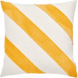 Kissenbezüge Tom Tailor HOME "Diagonal", orange (orange, lachs), B:45cm L:45cm, Baumwolle, Obermaterial: 65% Polyester, 35% Baumwolle, Kissenbezüge, mit aufgestickten Effektstreifen