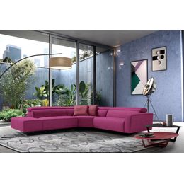 Ecksofa Egoitaliano "Stefanie-e, Designsofa der Extraklasse, bequem mit hohem Sitzkomfort", pink (fuchsia), B:314cm H:96cm T:284cm, Sofas, Ecksofa, mit Relaxfunktion und verstellbaren Kopfteilelementen
