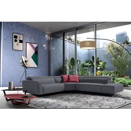 Ecksofa Egoitaliano "Stefanie-e, Designsofa der Extraklasse, bequem mit hohem Sitzkomfort", grau (charcoal), B:314cm H:96cm T:284cm, Sofas, Ecksofa, mit Relaxfunktion und verstellbaren Kopfteilelementen