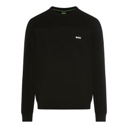 BOSS Green Strickpullover »KN Momentum-X CN« Rundhalsausschnitt, Regular Fit, kontrast HD-Logo Black001 L L Pullover von BOSS Green Menswear