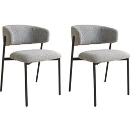 Schöner Wohnen Kollektion Esszimmerstuhl "OSLO", grau, schwarz, B:58cm H:80cm T:60cm, Polyester, SCHÖNER WOHNEN-KOLLEKTION, Stühle, Bezug Bouclé, Untergestell Metall pulverbeschichtet