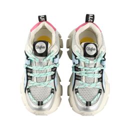 Buffalo Damen Trainingsschuh "Buffalo SATURN LACE", Gr. 39sivler, blau, pink, Schuhe