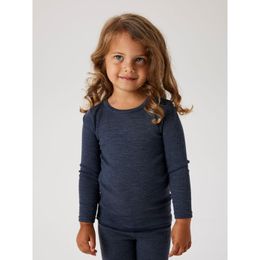 name it Jungen Langarmshirt &raquo;NMNWAX WOOL RIB LS TOP NOOS&laquo; aus reiner Merinowolle blau 92
