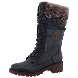 Winterstiefel Mustang Shoes "Haukea", Damen, Gr. 36, Normalschaft, navy, Lederimitat, Textil, Schuhe, Snowboots, Winterstiefel mit TEX-Membrane