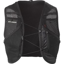 Trinkrucksack Salomon "ACTIVE SKIN 8 NO FLASKS", Gr. XS, schwarz (schwarz, metal), Obermaterial: 100% Polyamid, Rucksäcke