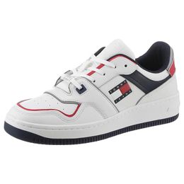 Tommy Jeans Keilsneaker »TJM RETRO BASKET CUPSOLE«, Schnürschuh, Freitzeitschuh, Halbschuh mit Kontrastbesätzen weiß-blau-rot 46 46 Trendiger...