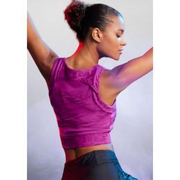 active by Lascana LASCANA ACTIVE Crop-Top mit Leodruck lila XS (32/34) XS (32/34) Performance Crop Top mit Leomuster