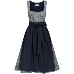 FELICITAS Midi Dirndl Dala-6-S Grau/Blau (Größe: 36)