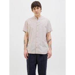 Jack & Jones JACK & JONES Kurzarmhemd »JJESUMMER BAND SHIRT SS SN« mit Bandkragen Crockery L - N-Gr N-Gr L Cooles Hemd von Jack & Jones