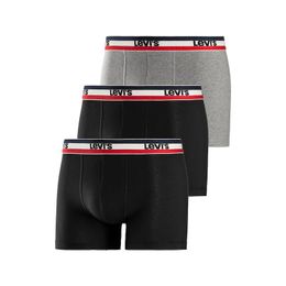 Levi's LEVI'S Boxer Packung, 3er-Pack, mit kontrastierendem Logo-Bund schwarz, grau-meliert, schwarz XL XL Herrenunterhose von Levi's