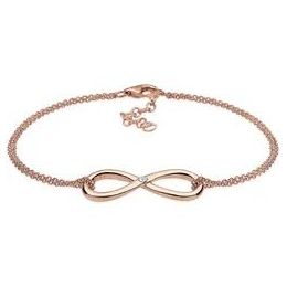 Armband Elli DIAMONDS "Infinity Ewig Diamant (0.03 ct.) 925 Silber", rosegold, wei&szlig;, Armb&auml;nder, Damen, 20cm,mit Diamanten, Silber 925 (Sterlingsilber), Armband