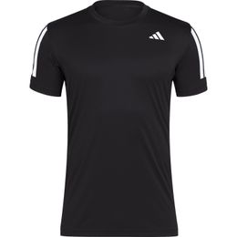 Adidas Club 3str Tennisshirt Herren - schwarz - Gr. L - Polyester