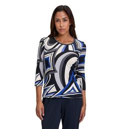 Betty Barclay Longsleeve in Schwarz/ Blau/ Creme - 72% | Gr&ouml;&szlig;e 38 | Damen-tops